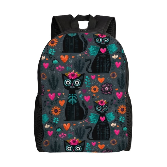 Day of the Dead catsBackpack with 15 Inch Laptop Compartment, Water ...