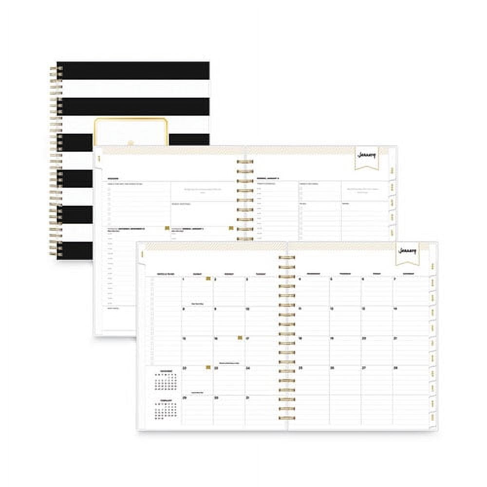 Day Designer Daily/Monthly Planner, 10x8, Black/White, 2023-2024, Home ...