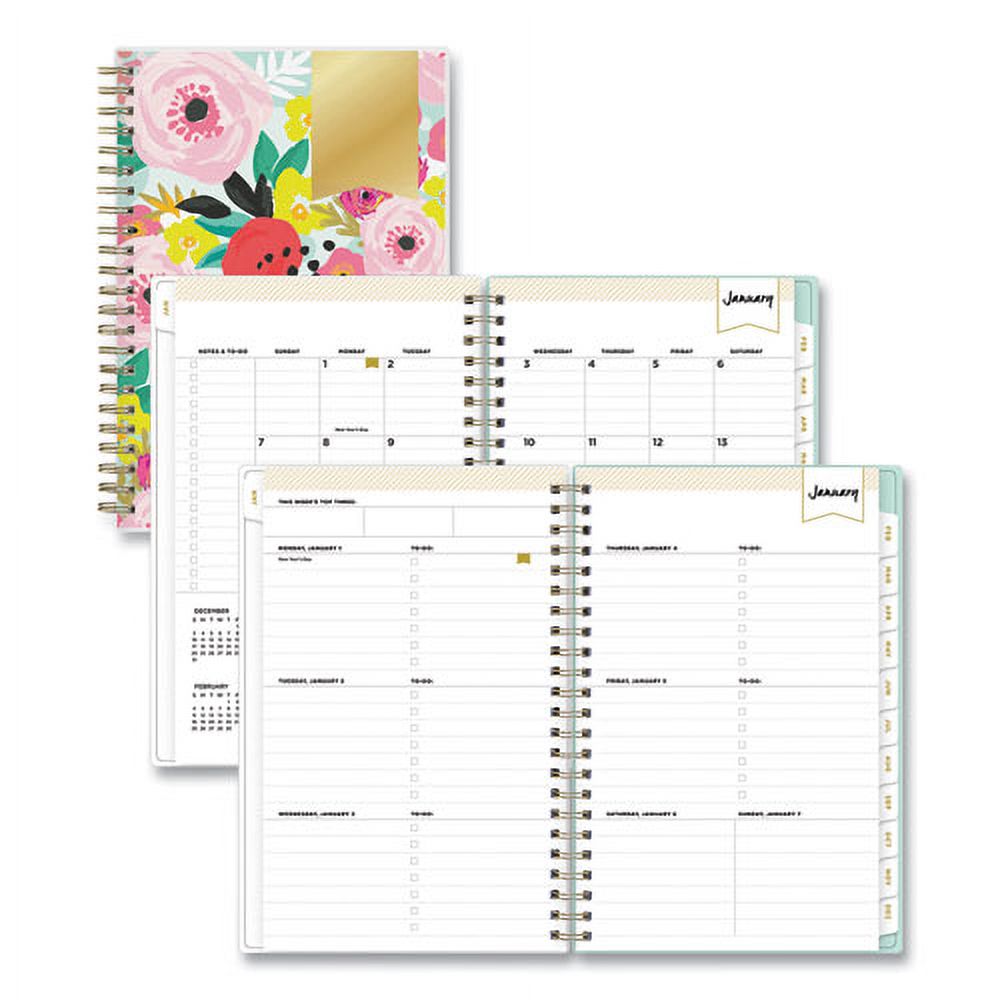 Day Designer Secret Garden Mint Frosted Weekly/Monthly Planner, 8 x 5 ...
