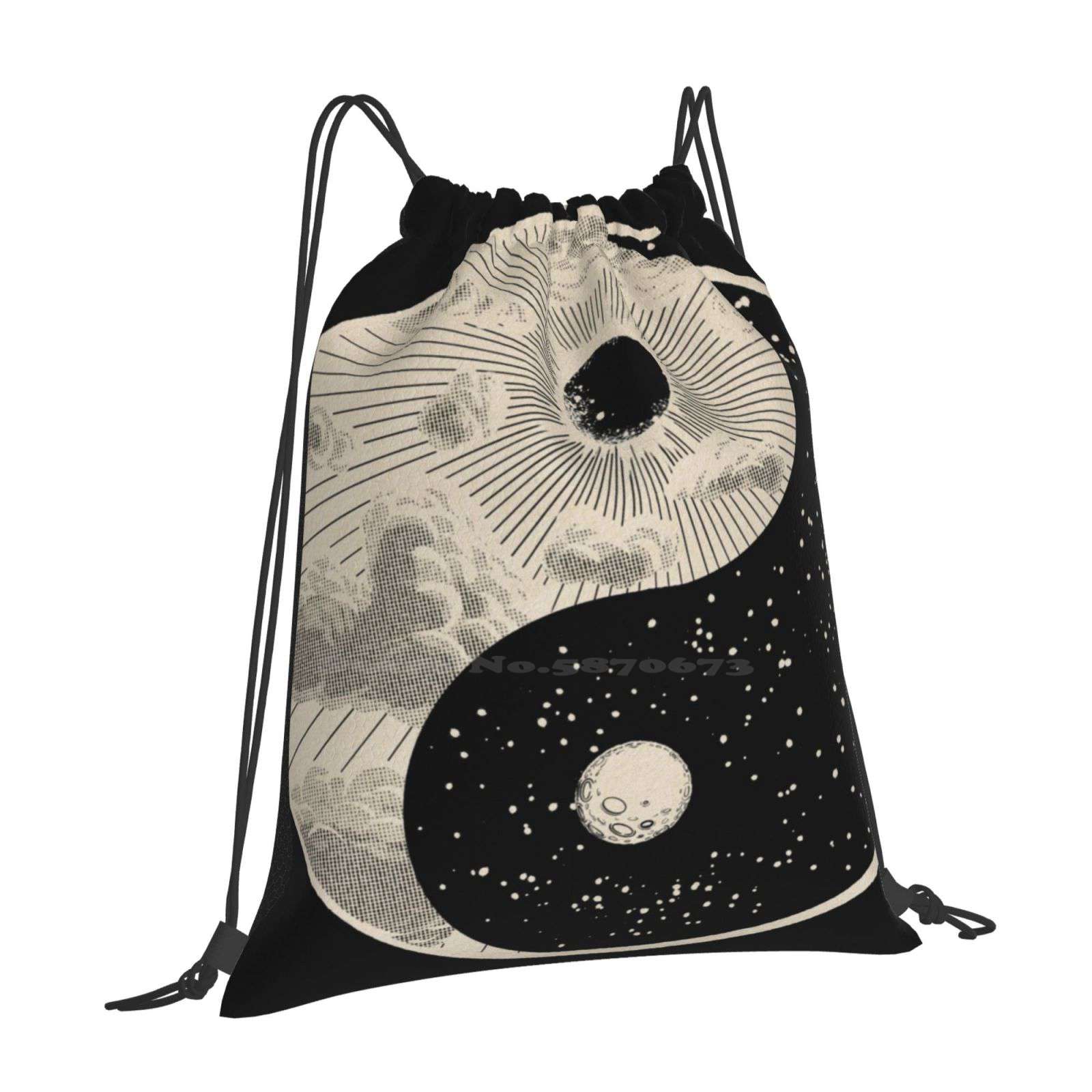 Day & Night Pattern Design Bagpack Bags Yin Yang Contrast Black White ...