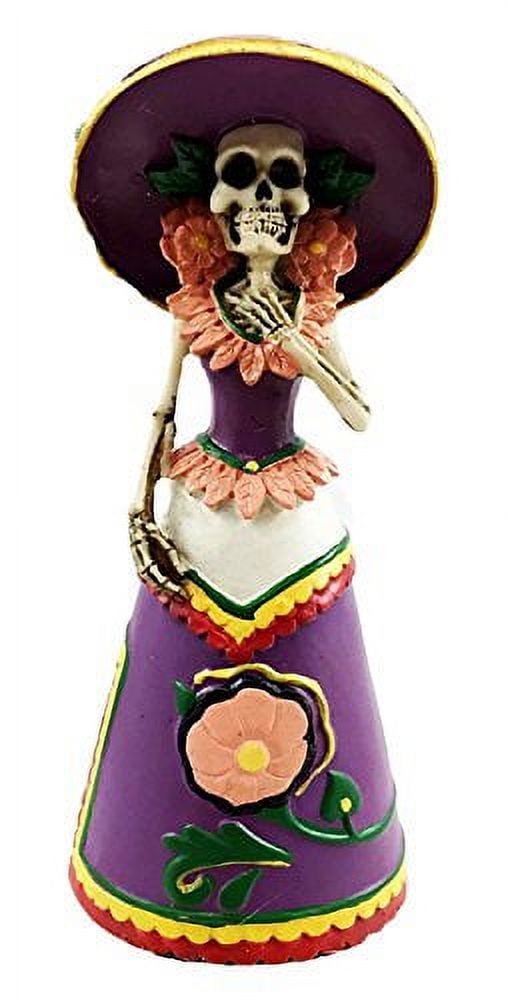 Day Of The Dead Elegant Purple Lady Skeleton Figurine Mexico Gorgeous ...