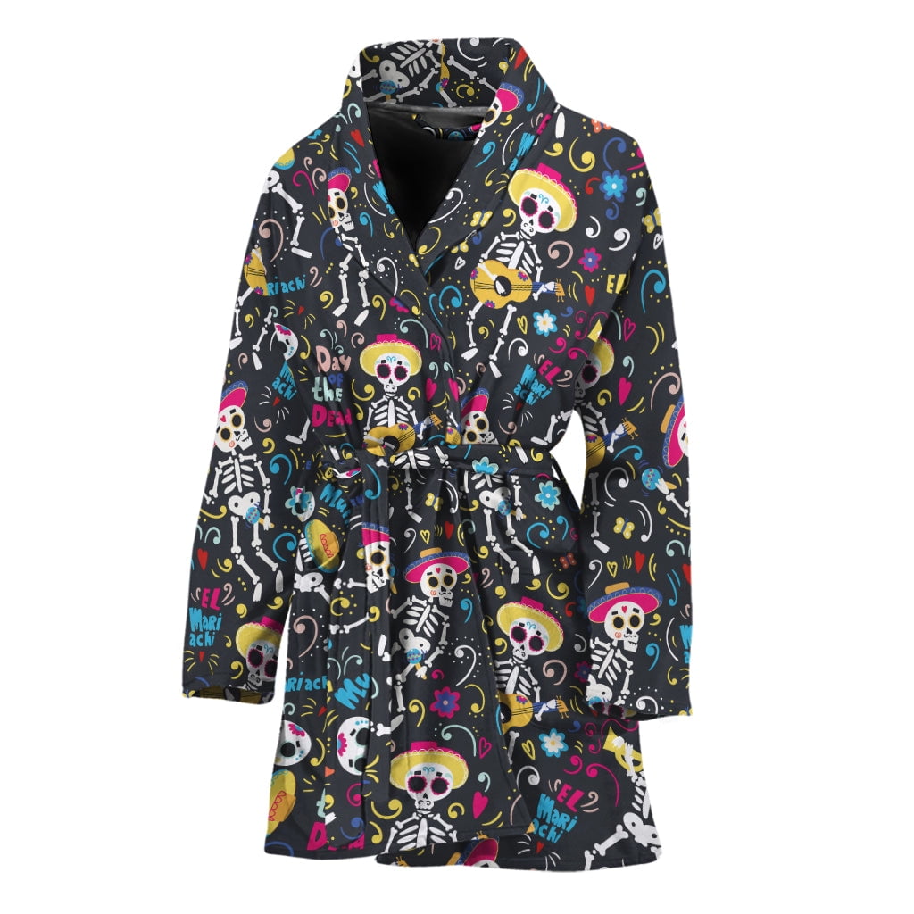 Day Of The Dead Mariachi Skeletons Women Bathrobe One Size Univeral Fits, Skeleton Fashion ...