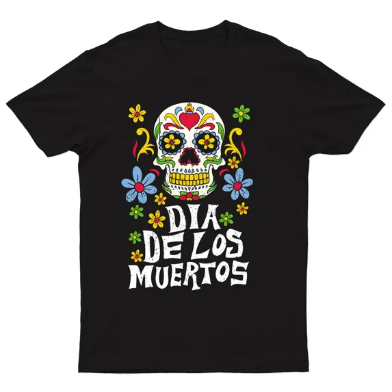 Day Of The Dead Mexican T-Shirt Sugar Skull dia de los muertos tee ...