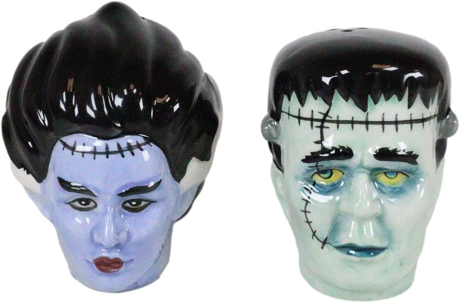 Day Of The Dead Mr Mrs Frankenstein Monster Bride Groom Ceramic Salt ...