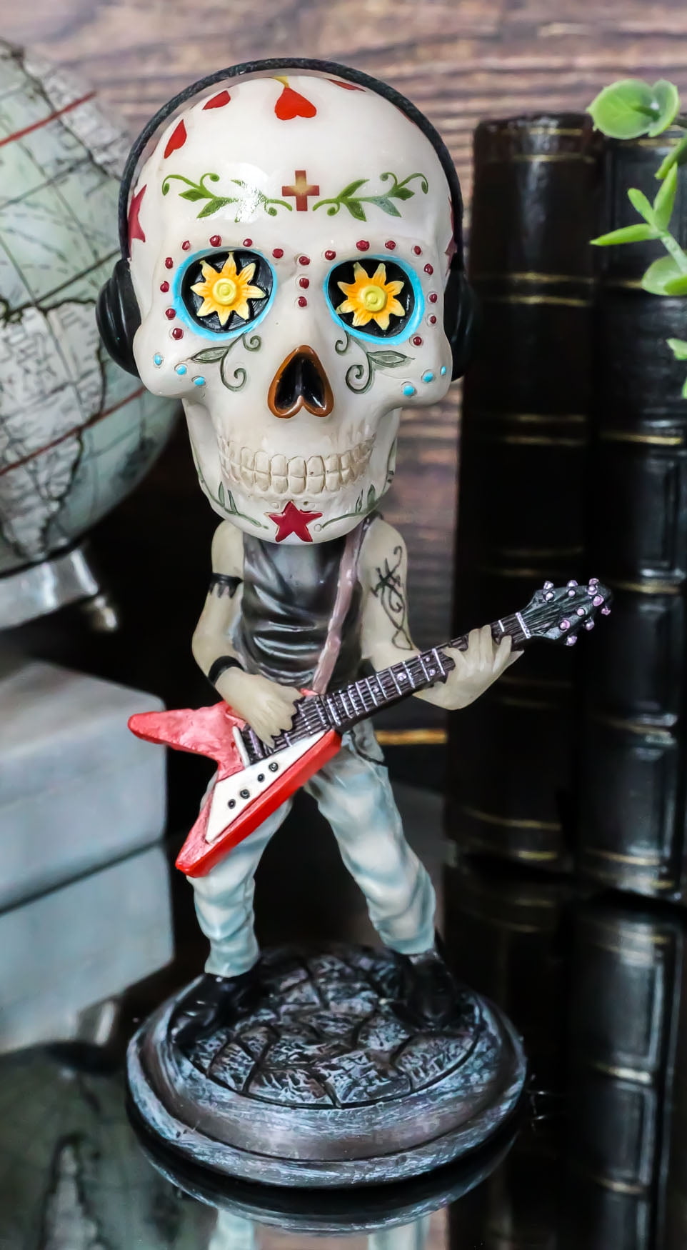 Day Of The Dead Skeleton Rock Band Guitar Player Guitarist Bobblehead ...