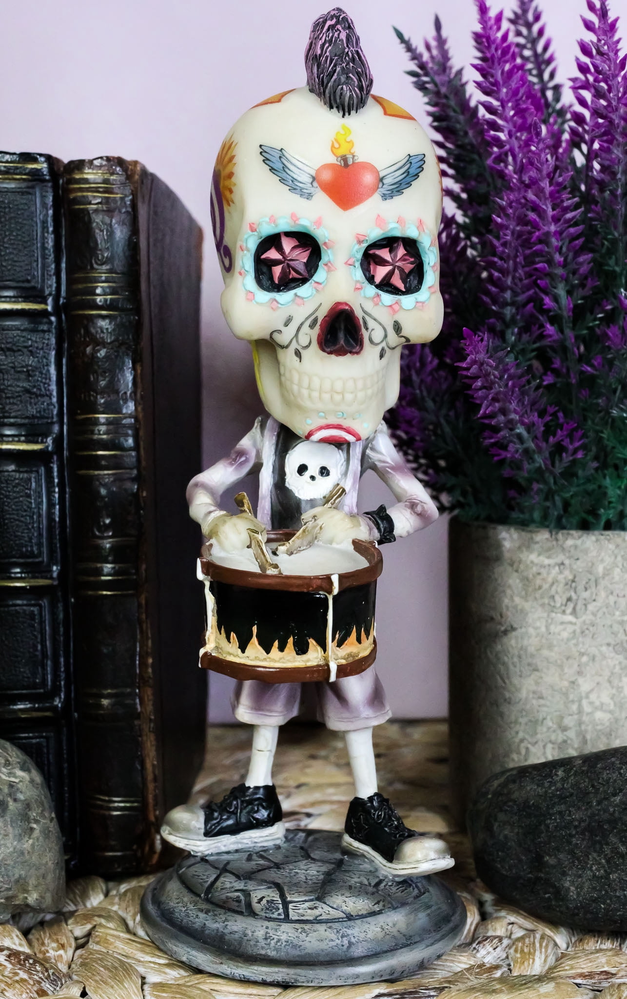 Day Of The Dead Tattoo Skeleton Snare Drum Player Drummer Bobble Head ...