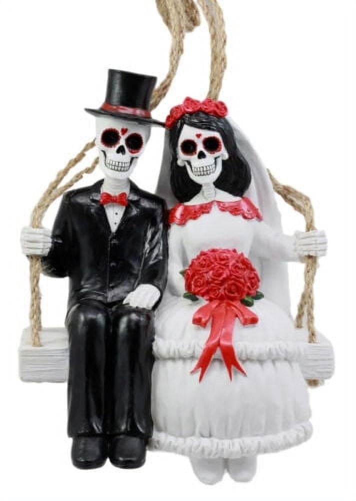 Day Of The Dead Wedding Swingers Skeleton Bride & Groom On Rope Swing Figurine - Walmart.com