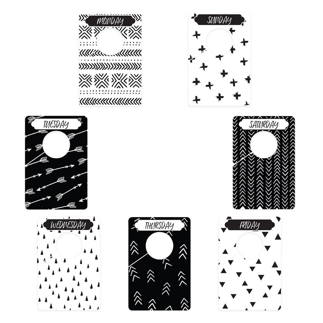 Canopy Street Modern Closet Organizers, Weekly Clothing Dividers, Black ...