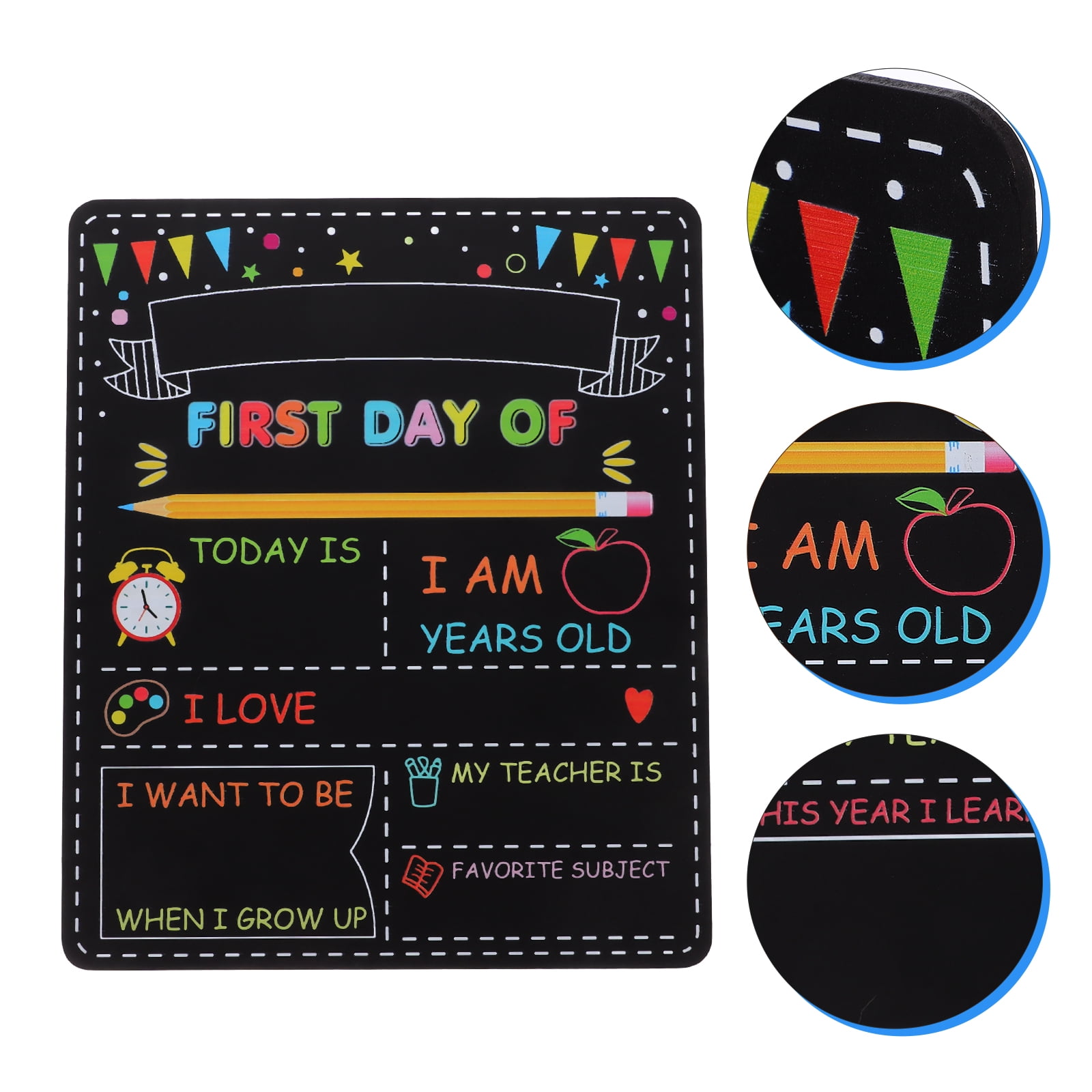 Day of School Sign Double Sided Back to School Board Sign Wood Reusable ...