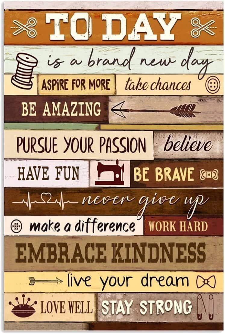 to Day Sewing Vintage Metal Aluminum Tin Sign Door Signs Exterior Home ...