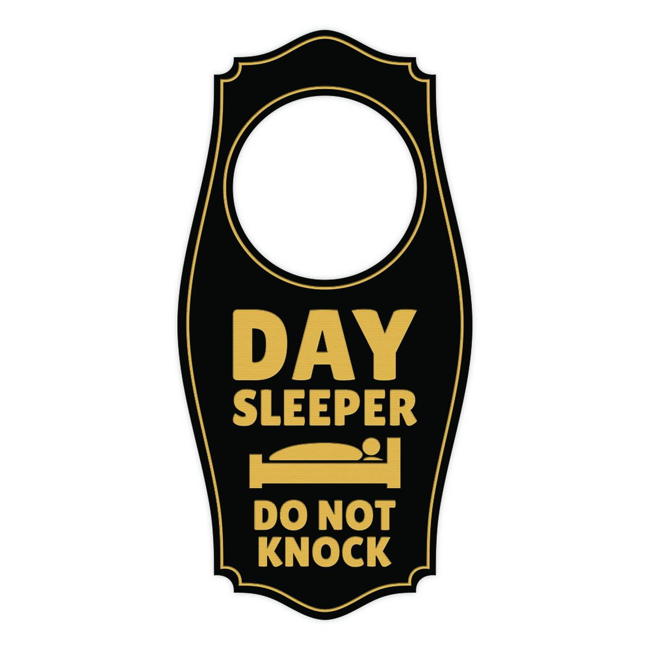 Day Sleeper Do Not Knock Door Hanger | House or Business Door Sign ...