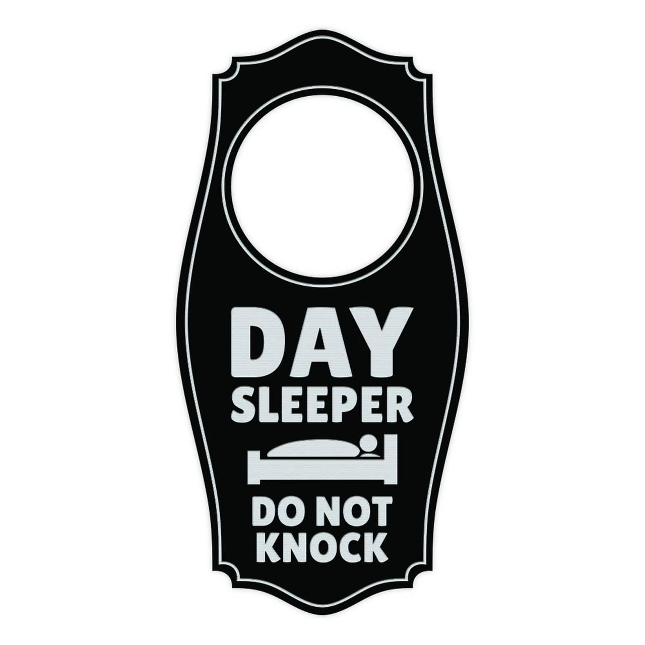 Day Sleeper Do Not Knock Door Hanger | House or Business Door Sign ...