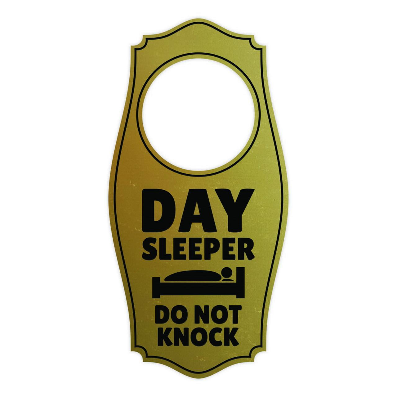 Day Sleeper Do Not Knock Door Hanger | House or Business Door Sign ...