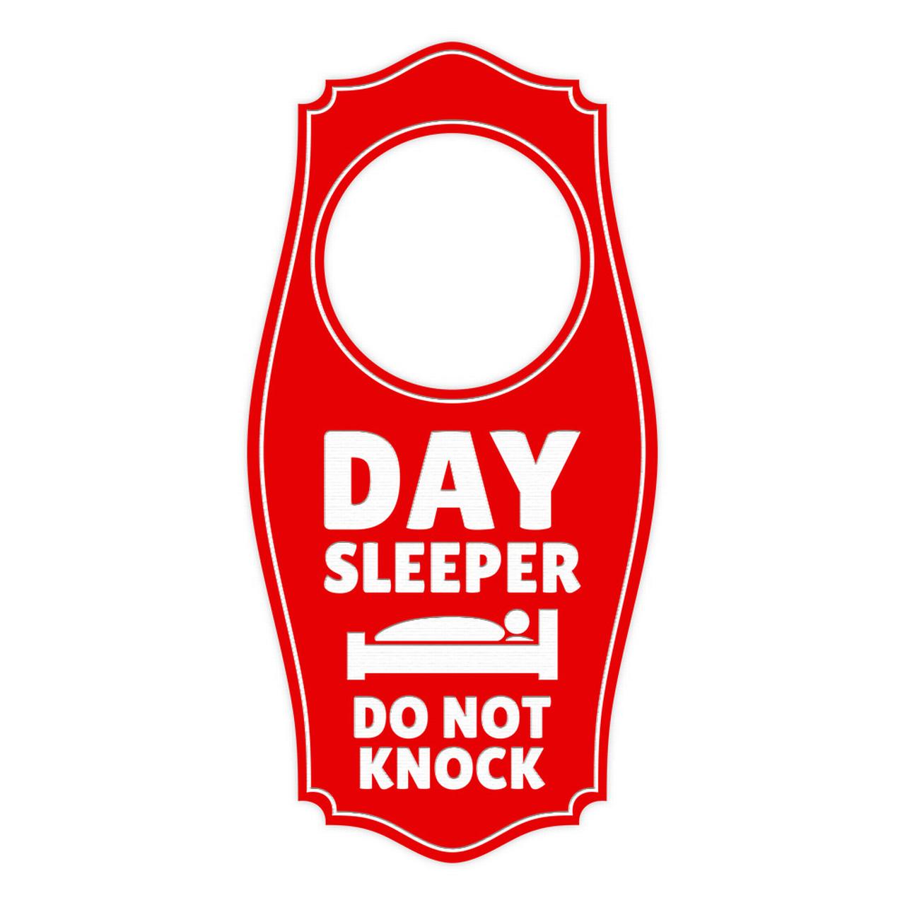 Day Sleeper Do Not Knock Door Hanger | House or Business Door Sign ...