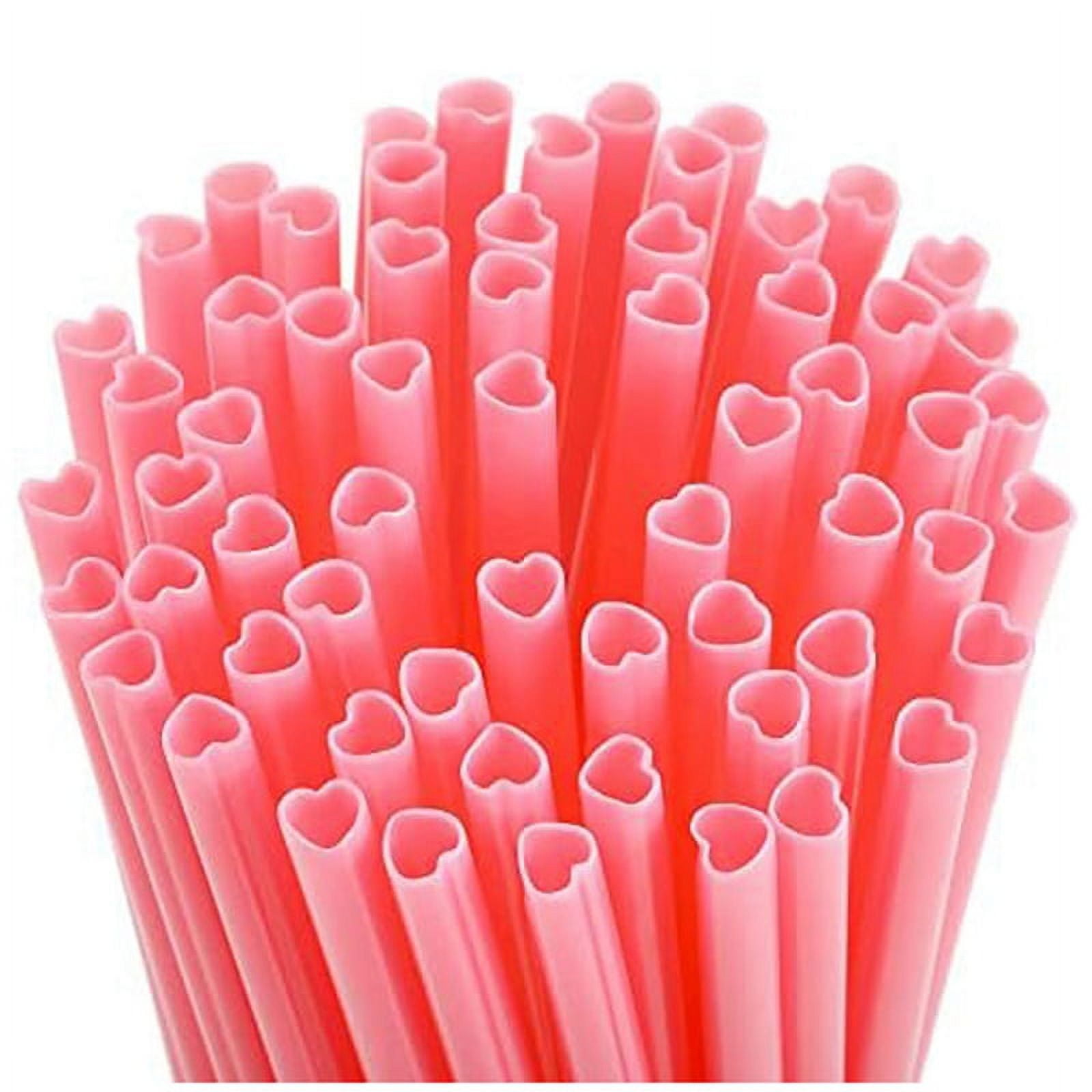 Day Straw Heart Shaped Pink Straw Cute Drinking Coffee Milk Straw Bride ...