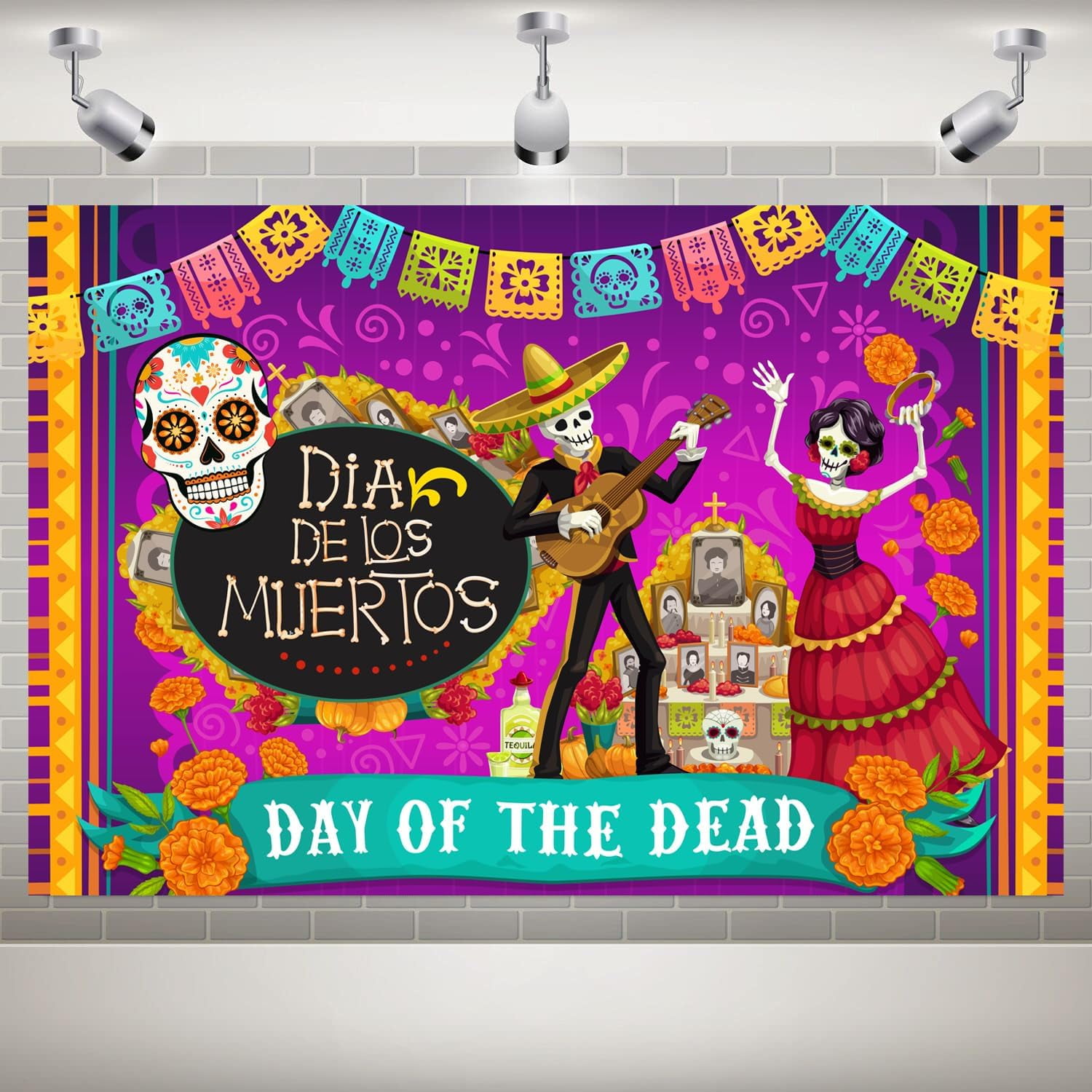 Day of The Dead Backdrop Banner Day of The Dead Decoration Mexican ...