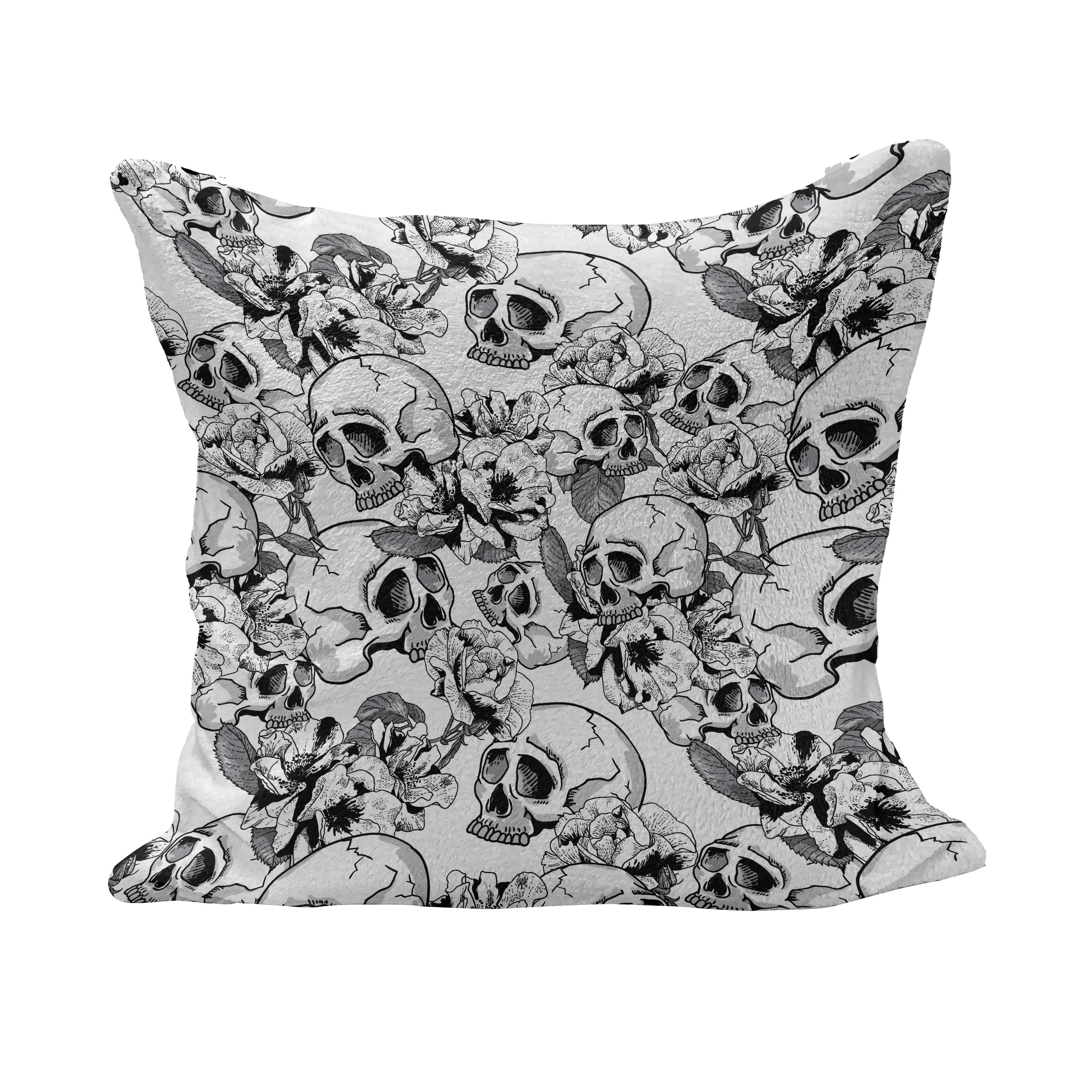 Day of The Dead Fluffy Throw Pillow Cushion Cover, Celebration Mexican ...