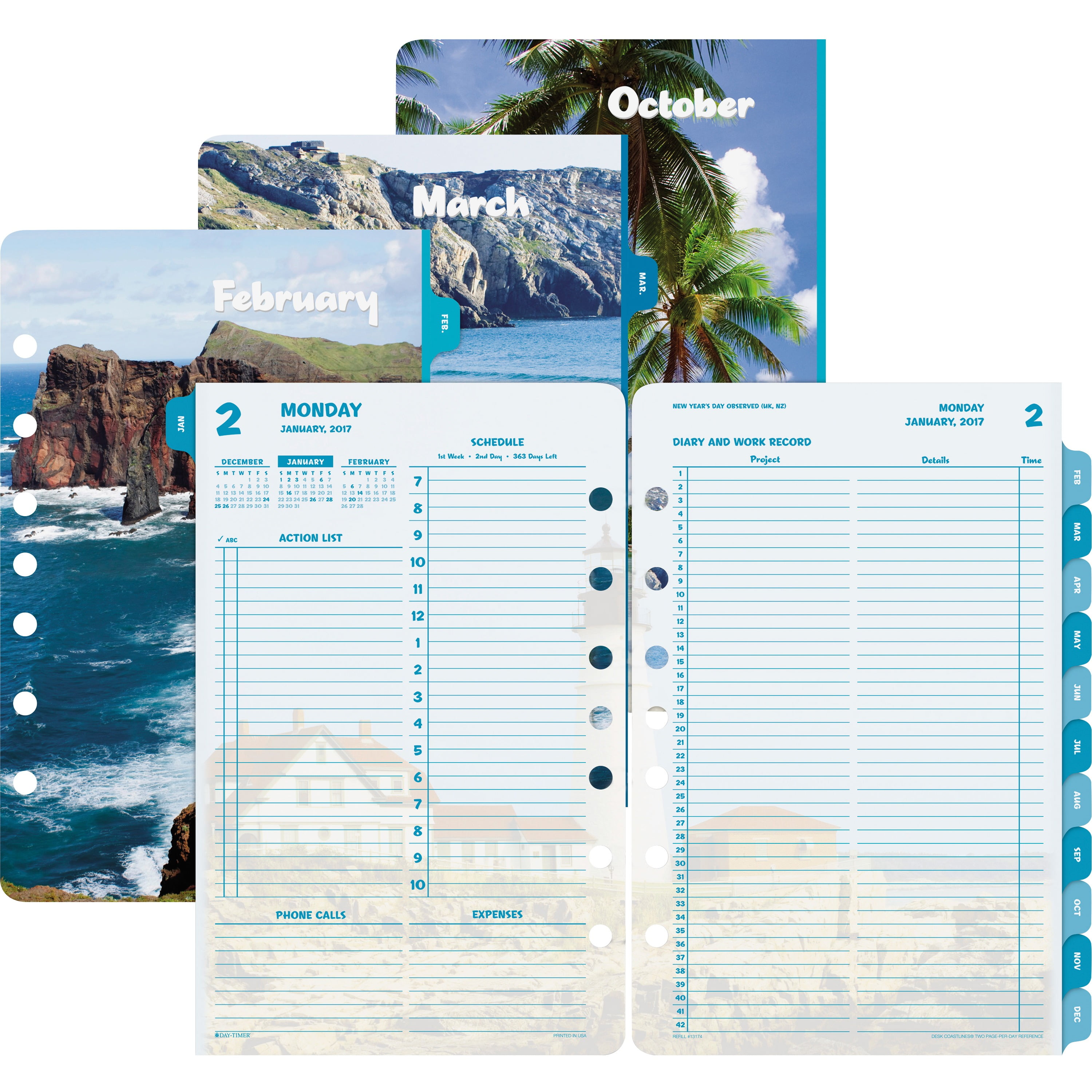 Day-Timer Coastlines 2PPD Planner Refill - Walmart.com