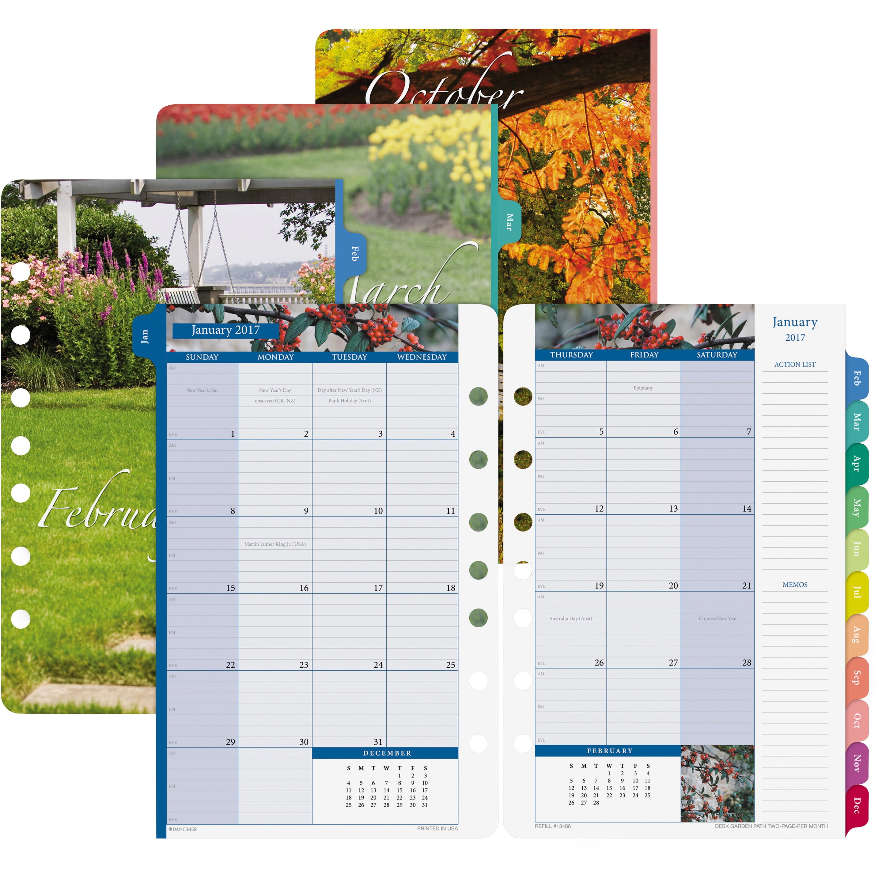 Day-Timer, DTM13486, Garden Path Monthly Calendar Refill, 1 Each, Light ...