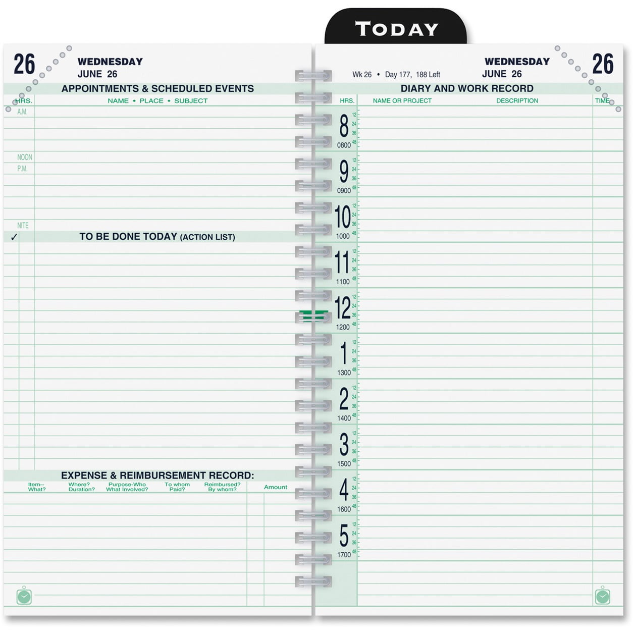 Day-Timer Original 2PPD Pocket Calendar Pages - Walmart.com
