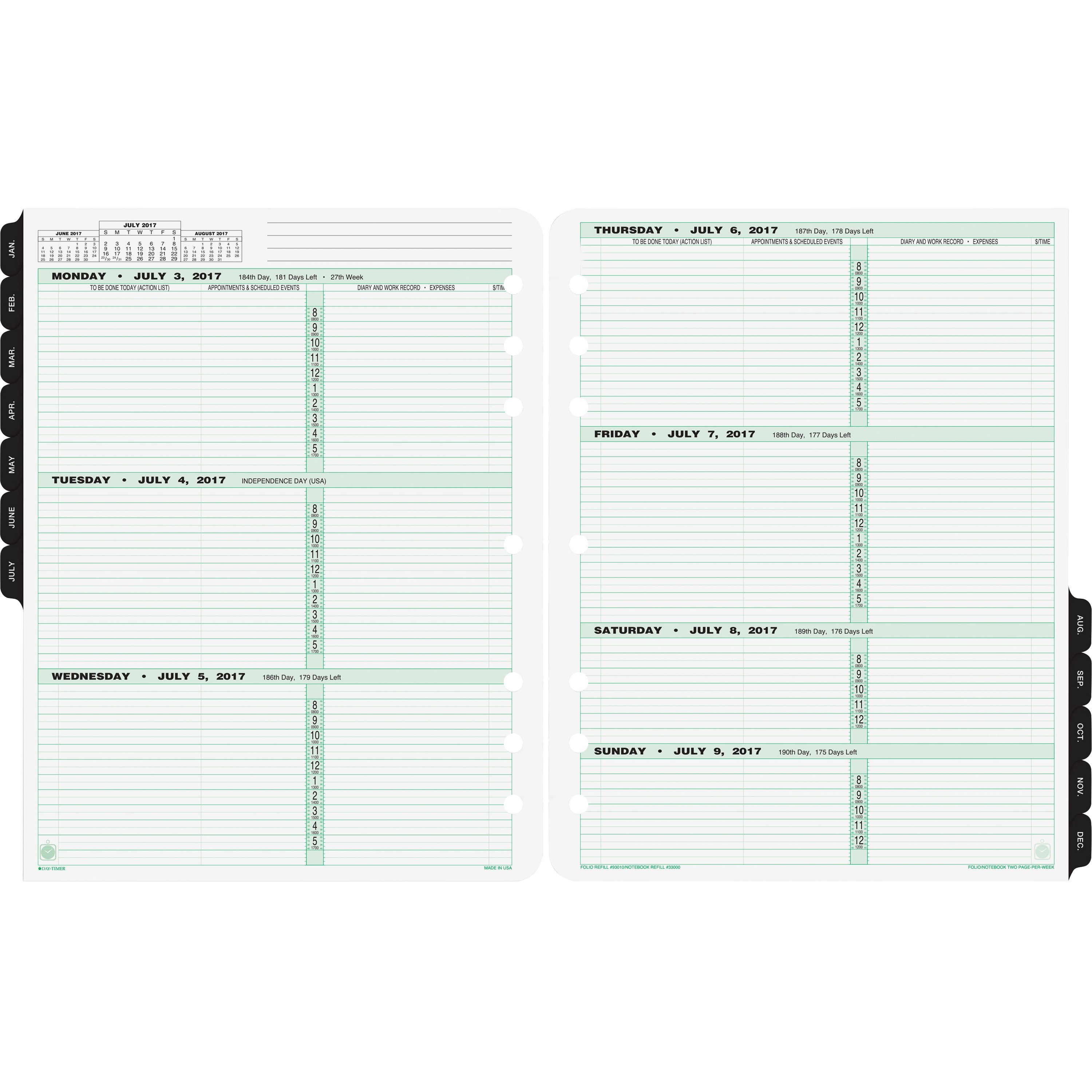 Day-Timer Original Planner Folio Size Refill - Walmart.com