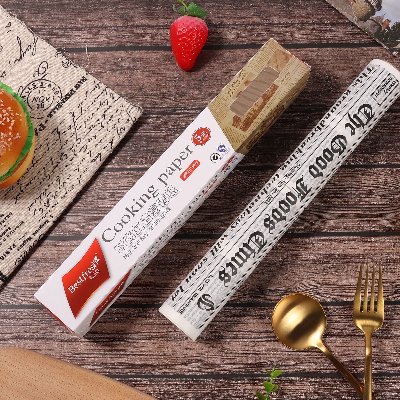 8Pcs Parchment Paper Roll 5m Parchment Paper Sheet Cuttable Baking ...