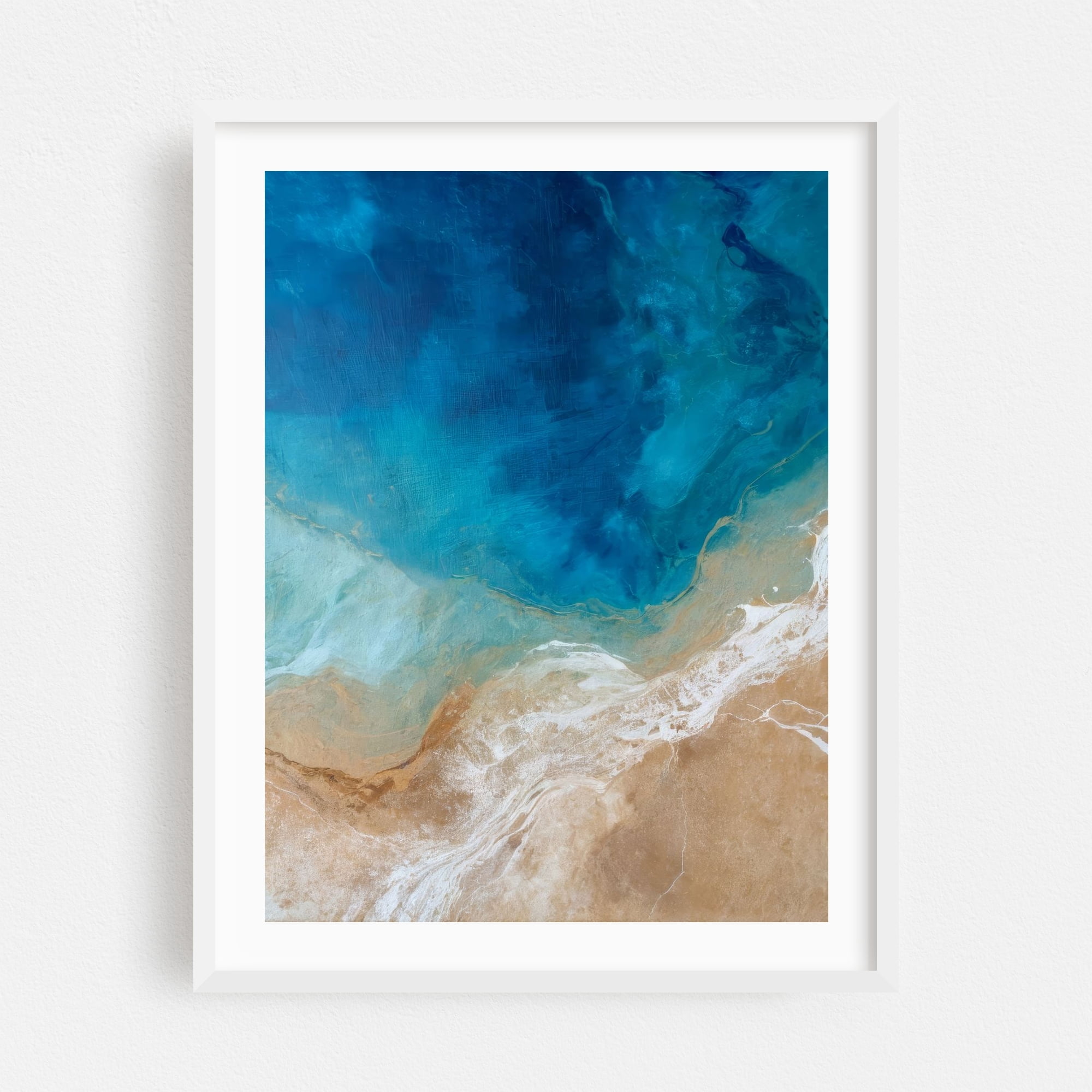 Day at the Beach - Digital Art Abstract Ocean Coastal Water Minimalist ...