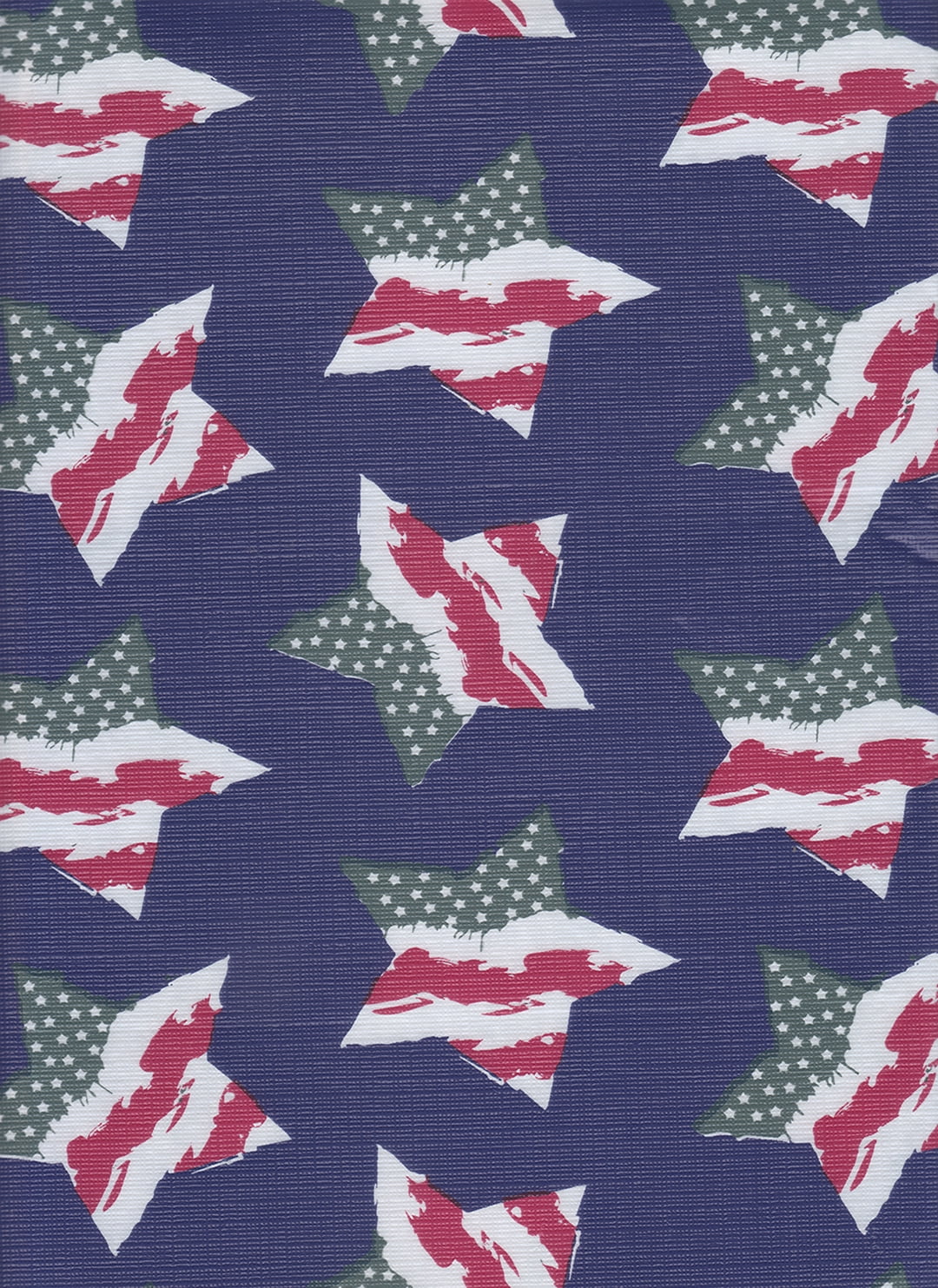 Day by Day PEVA Flannel Backed Tablecloth 52 x 70 Vinyl Patriotic Stars ...