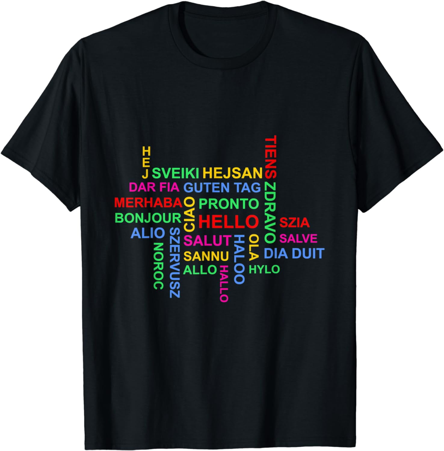 Day of Languages International Hello World Hello Day Hello T-Shirt ...