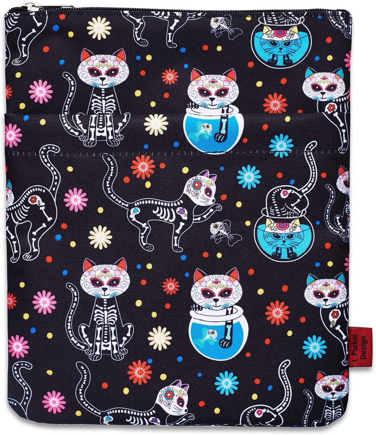 Day of The Dead Cats Book Sleeve, Dia De Los Muertos Skull Book Covers ...