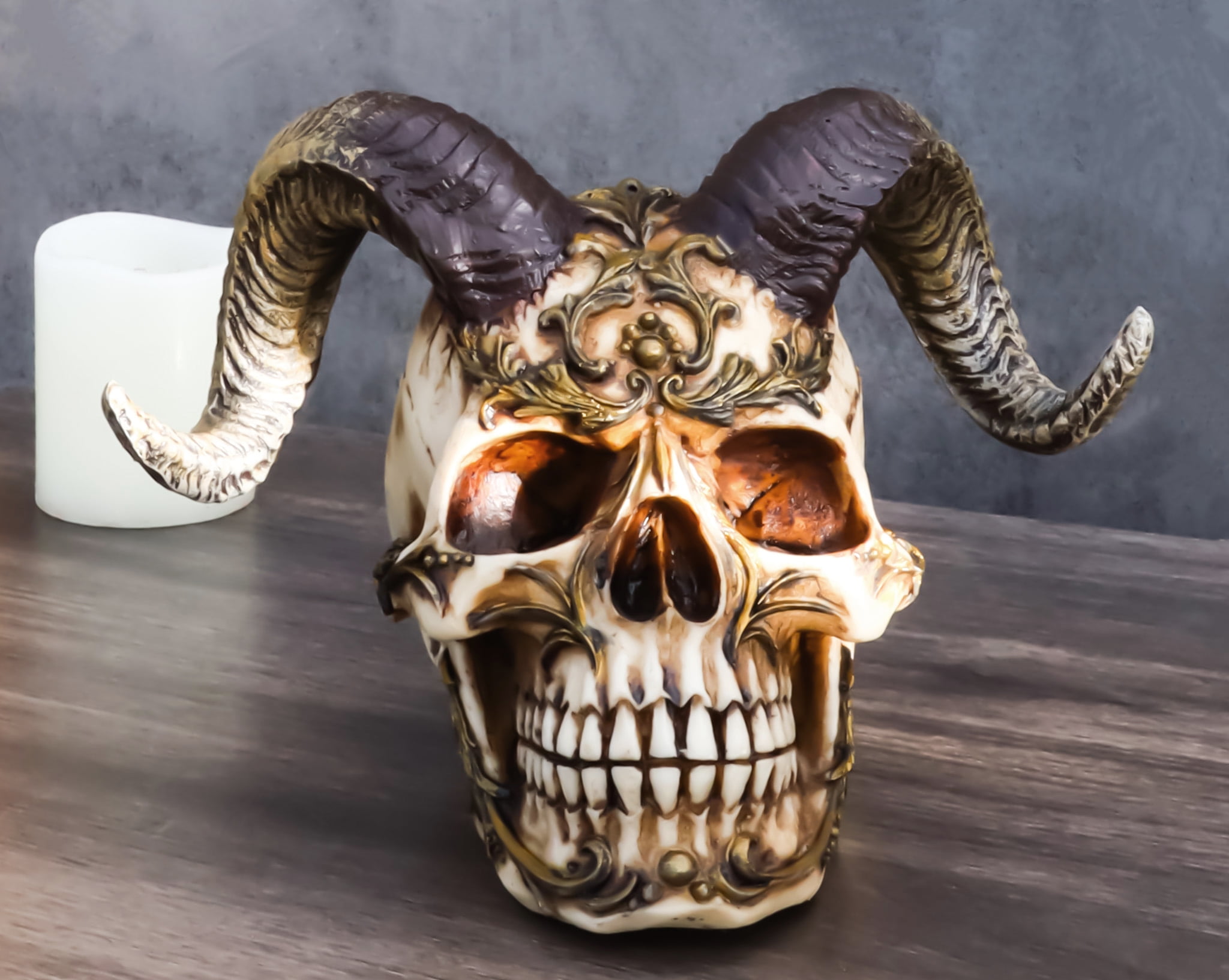 Day of The Dead El Diablo Horned Devil Skull Hell Spawned Imp Ram Demon ...