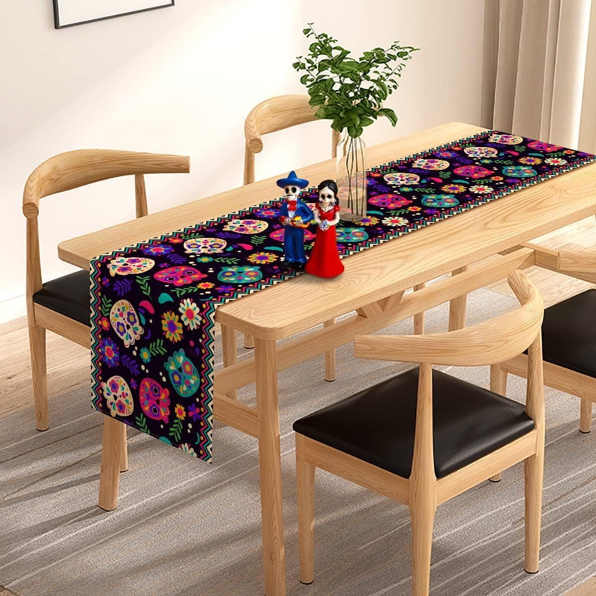 Day of The Dead Table Runner Dia De Los Muertos Sugar Skull Table Decor ...