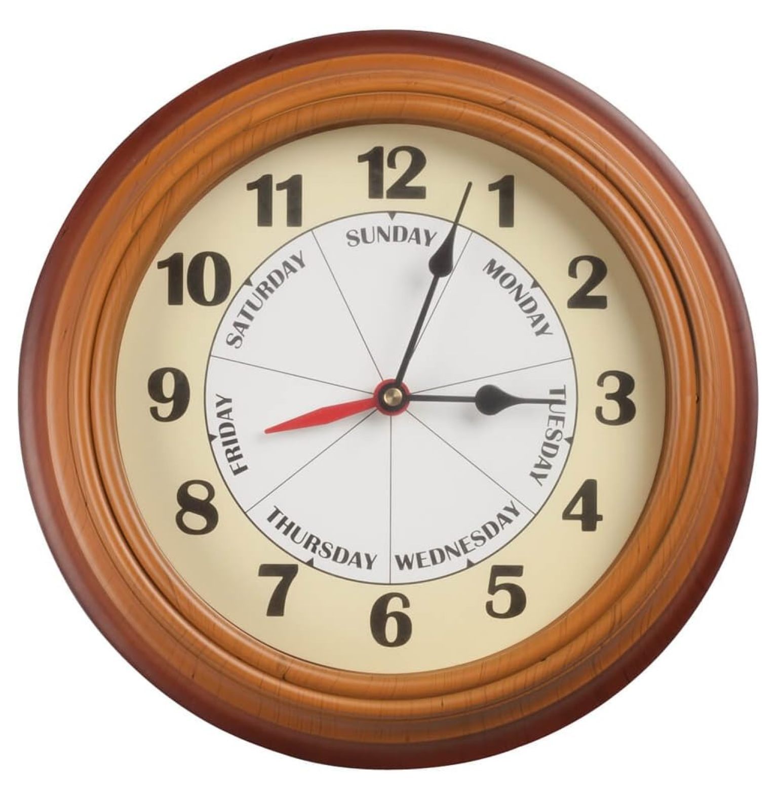 Day of The Week Clock with Time of Day Combination – Easy to Read ...