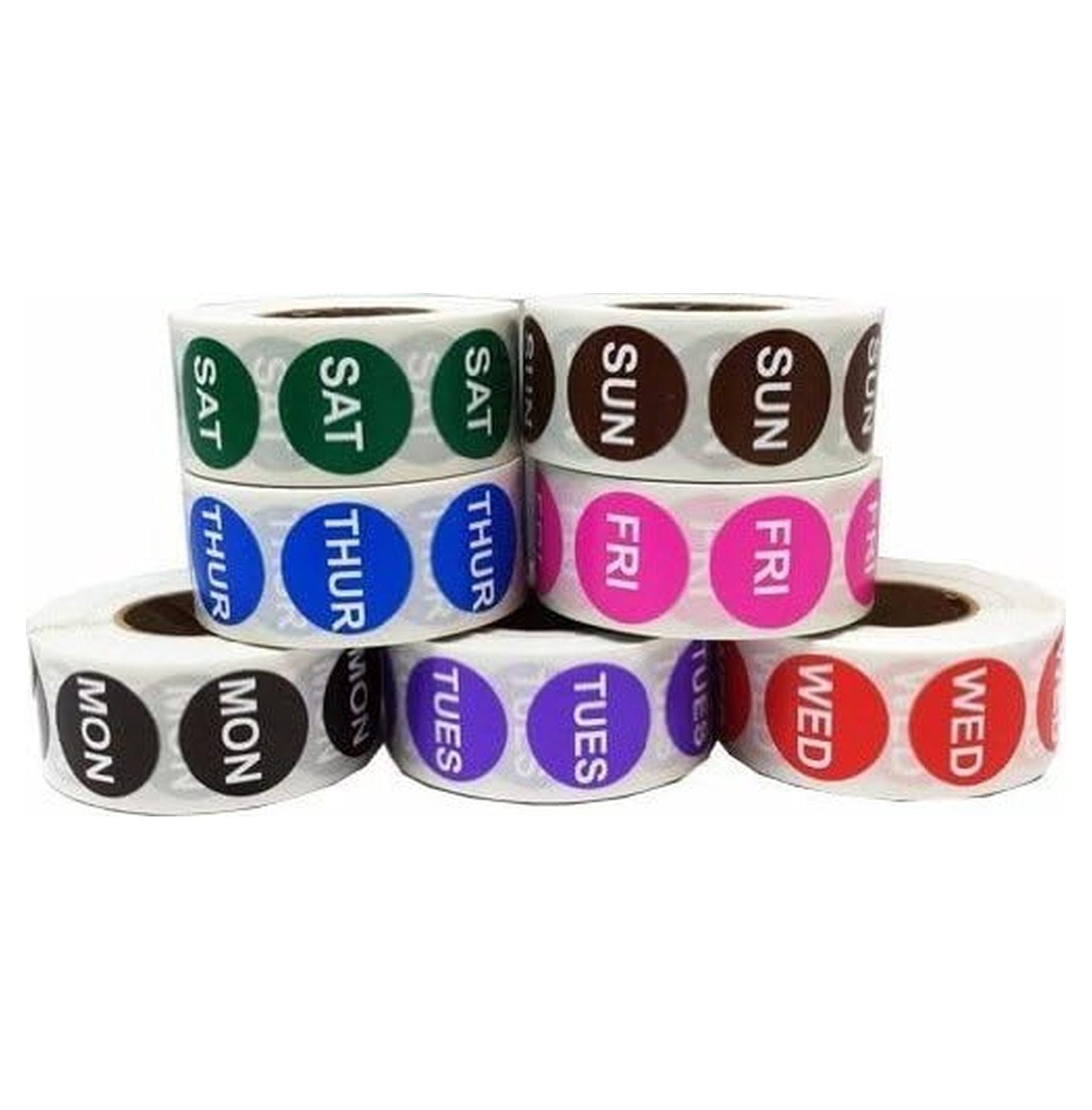Day of The Week Labels Bulk - 3,500 Total Color Code Stickers - 500 ...