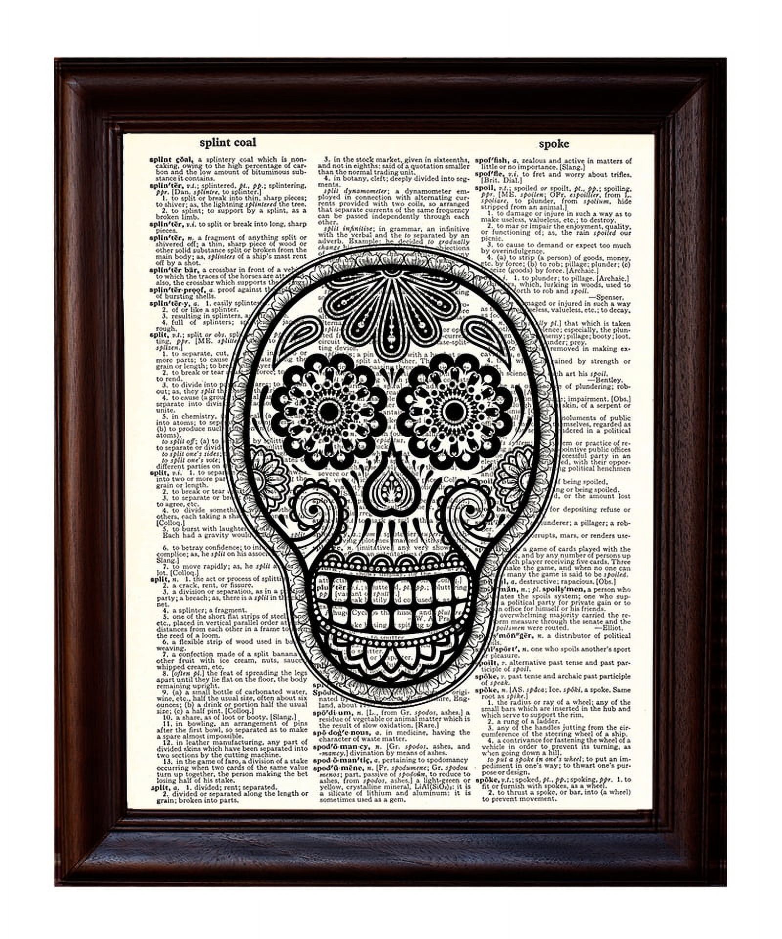 Day of the Dead Daisy - Dictionary Art Print Printed On Authentic ...
