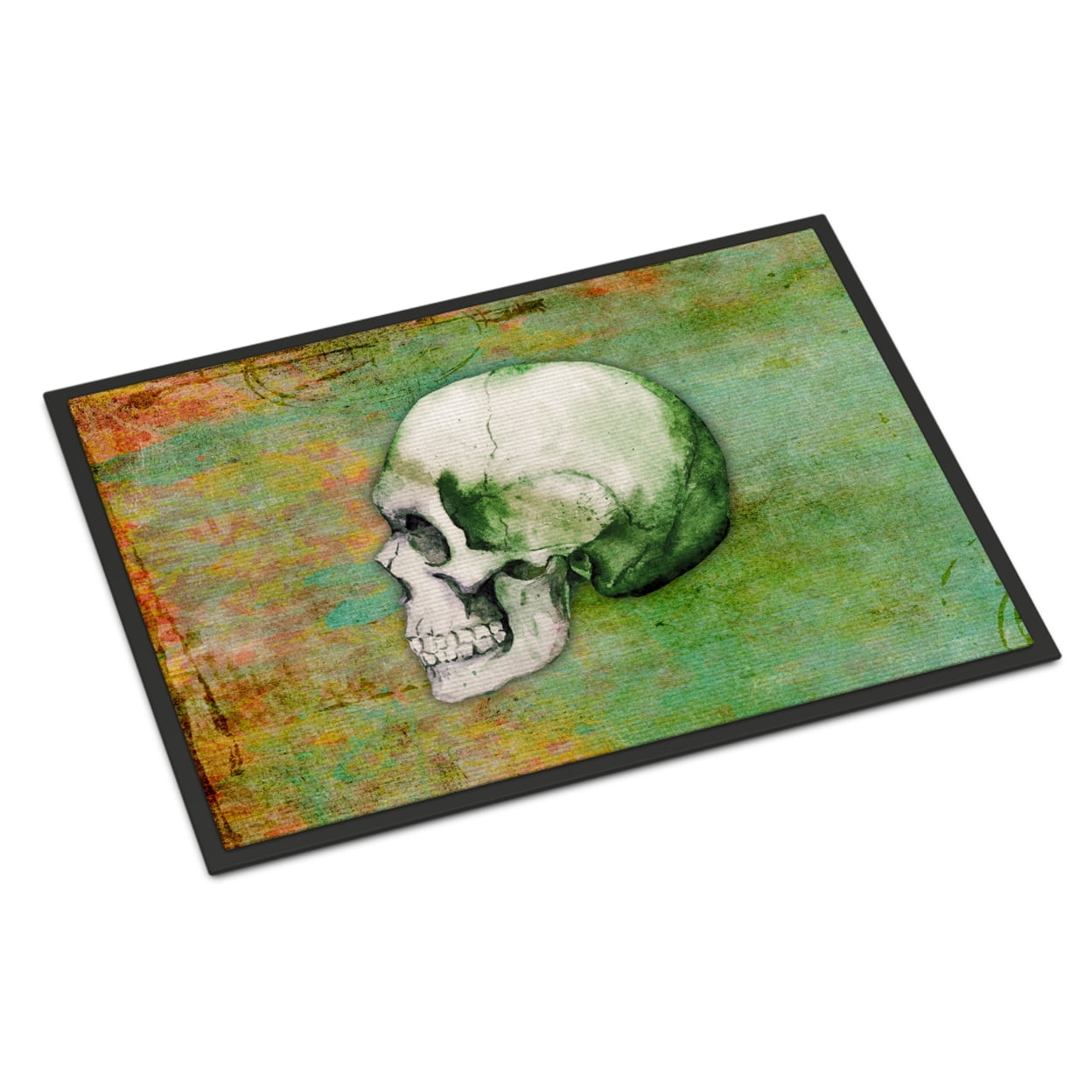 Day of the Dead Green Skull Doormat 24x36 - Walmart.com