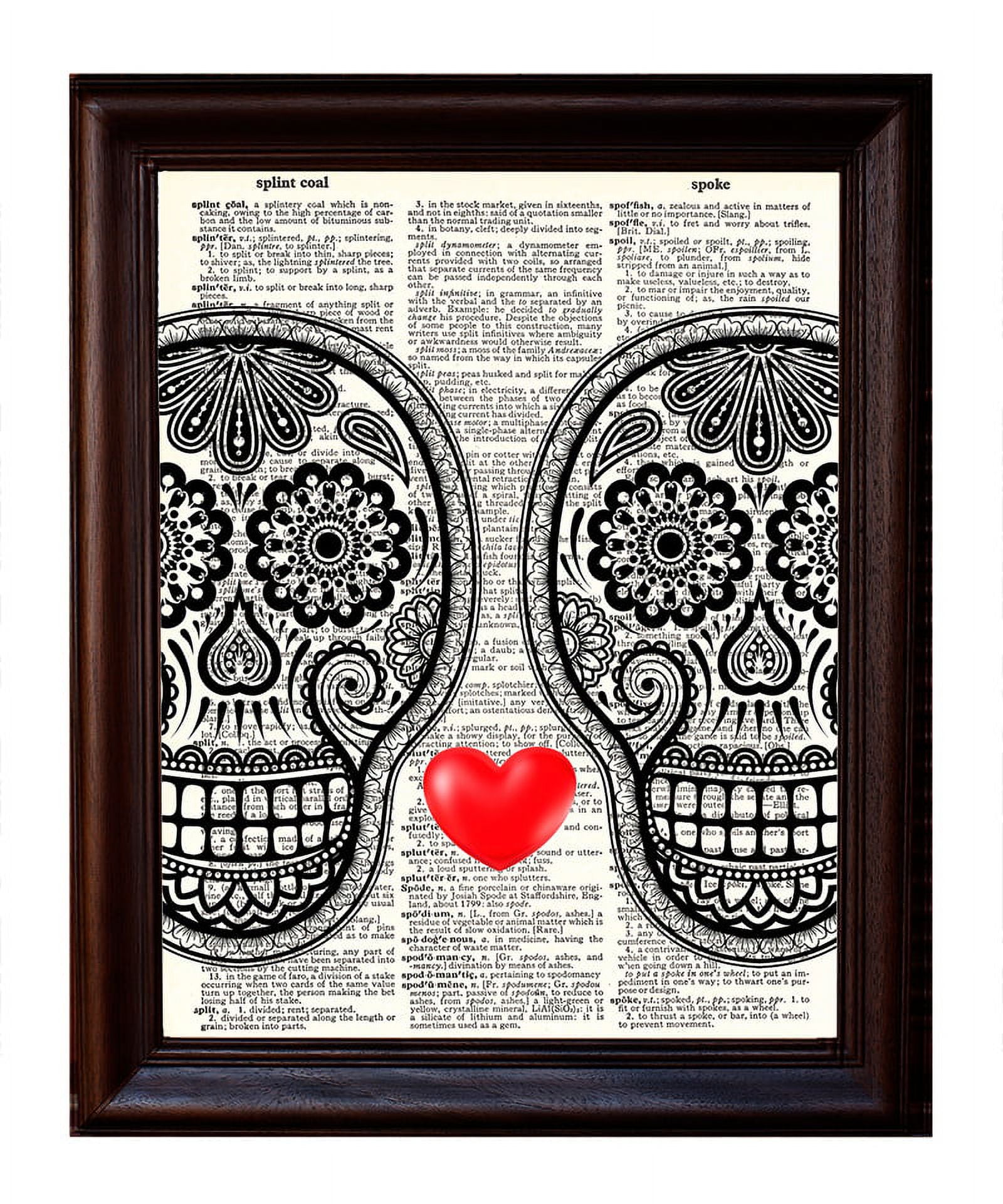 Day of the Dead Love - Dictionary Art Print Printed On Authentic ...