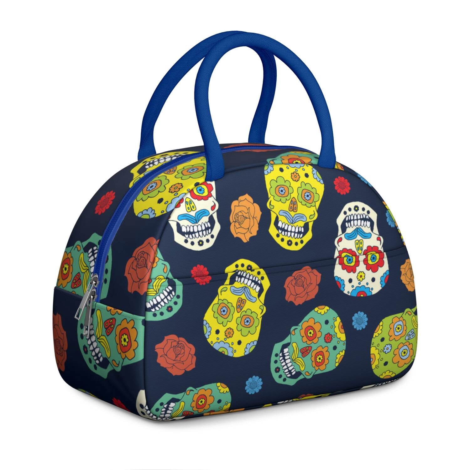 Day of the Dead Lunch Box - Intricate Skull & Roses Pattern Insulated ...