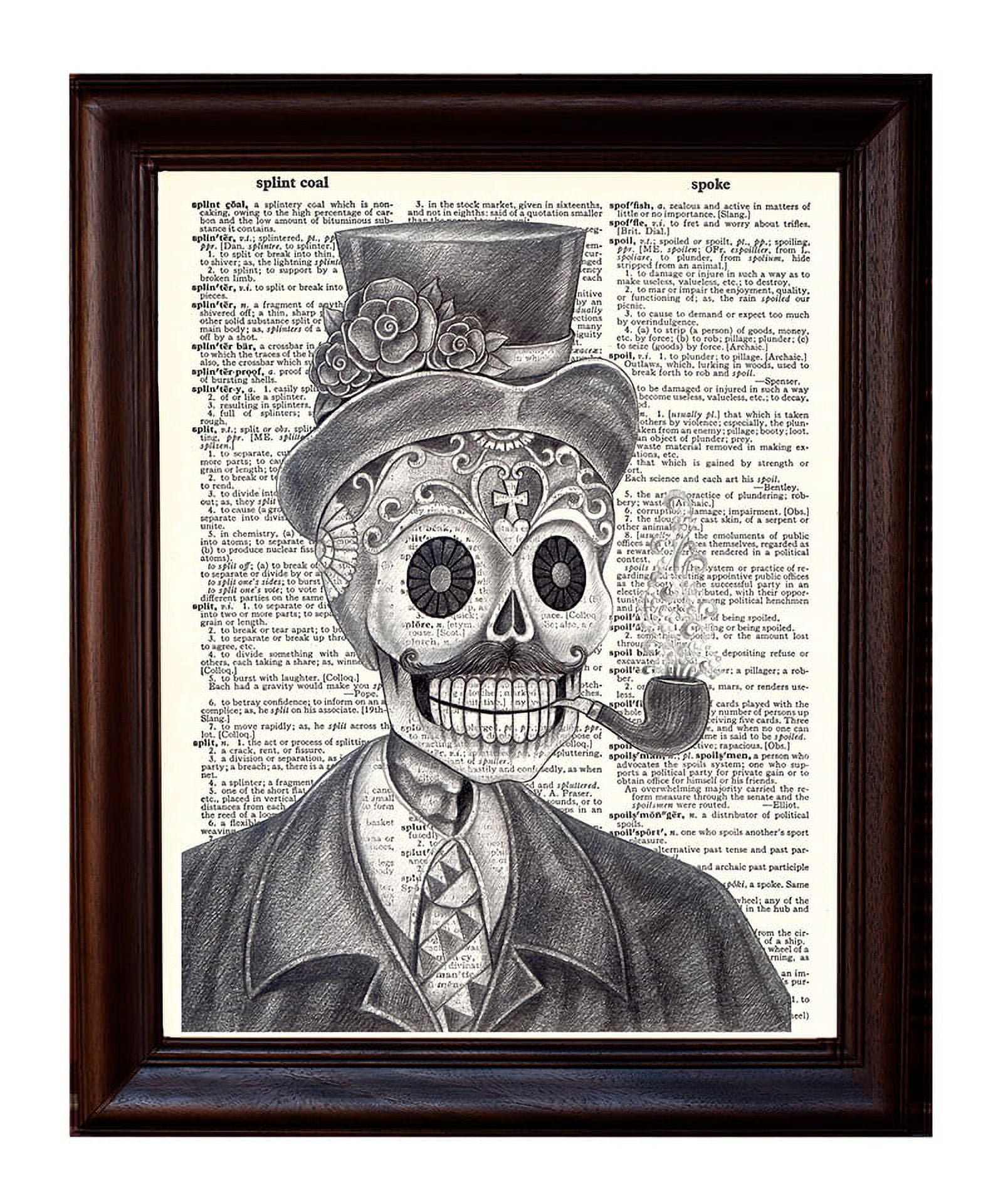 Day of the Dead Pencil Man - Dictionary Art Print Printed On Authentic ...