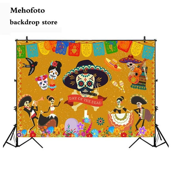 Day of the Dead Photo Backdrop Death Photography Background Studio Flag ...