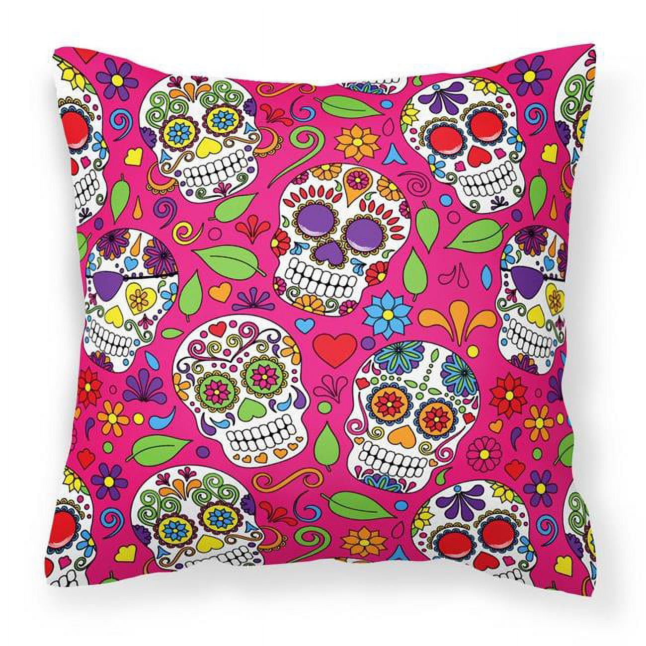 Day of the Dead Pink Fabric Decorative Pillow - 18 x 3 x 18 in ...