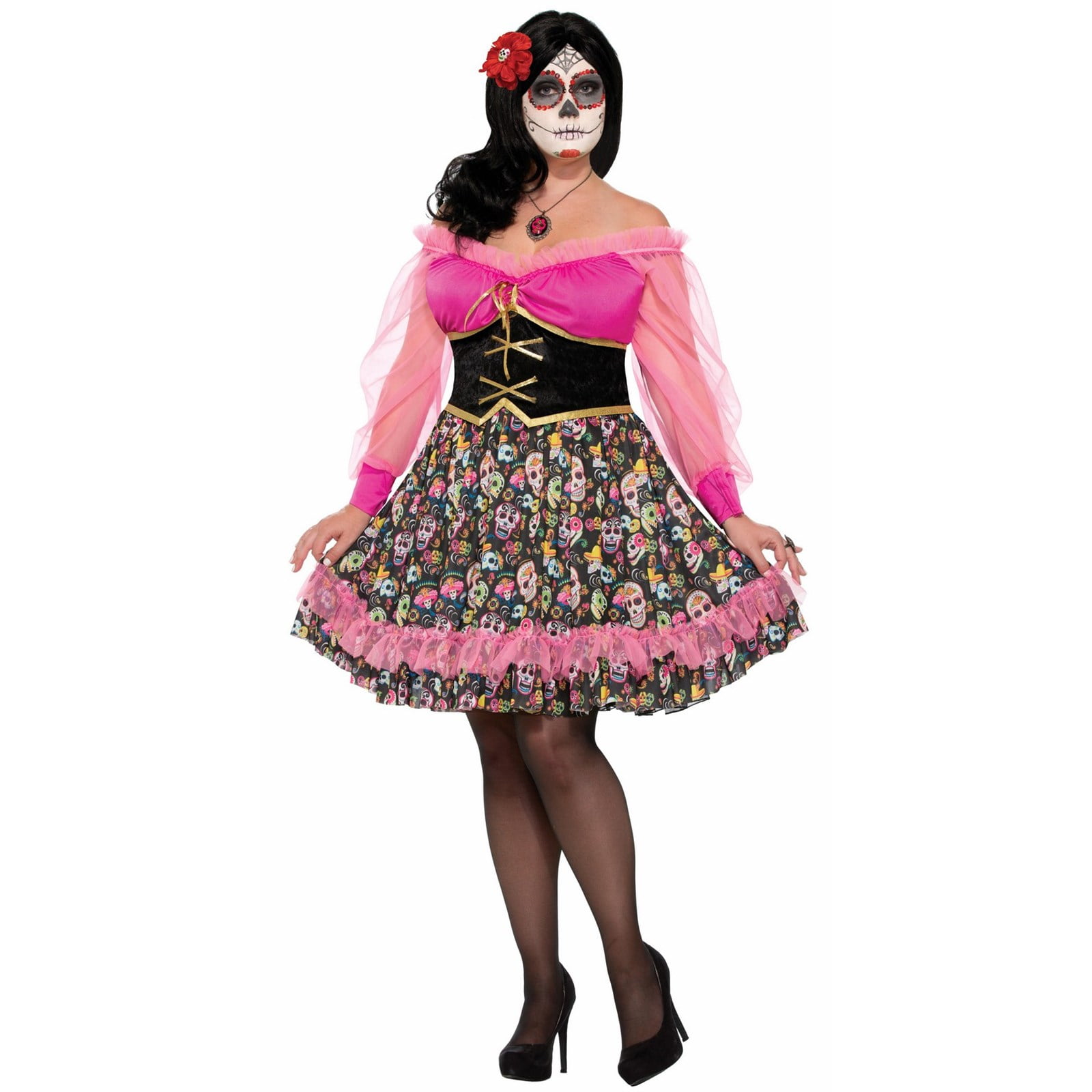 Day Of The Dead Senorita Plus Adult Costume