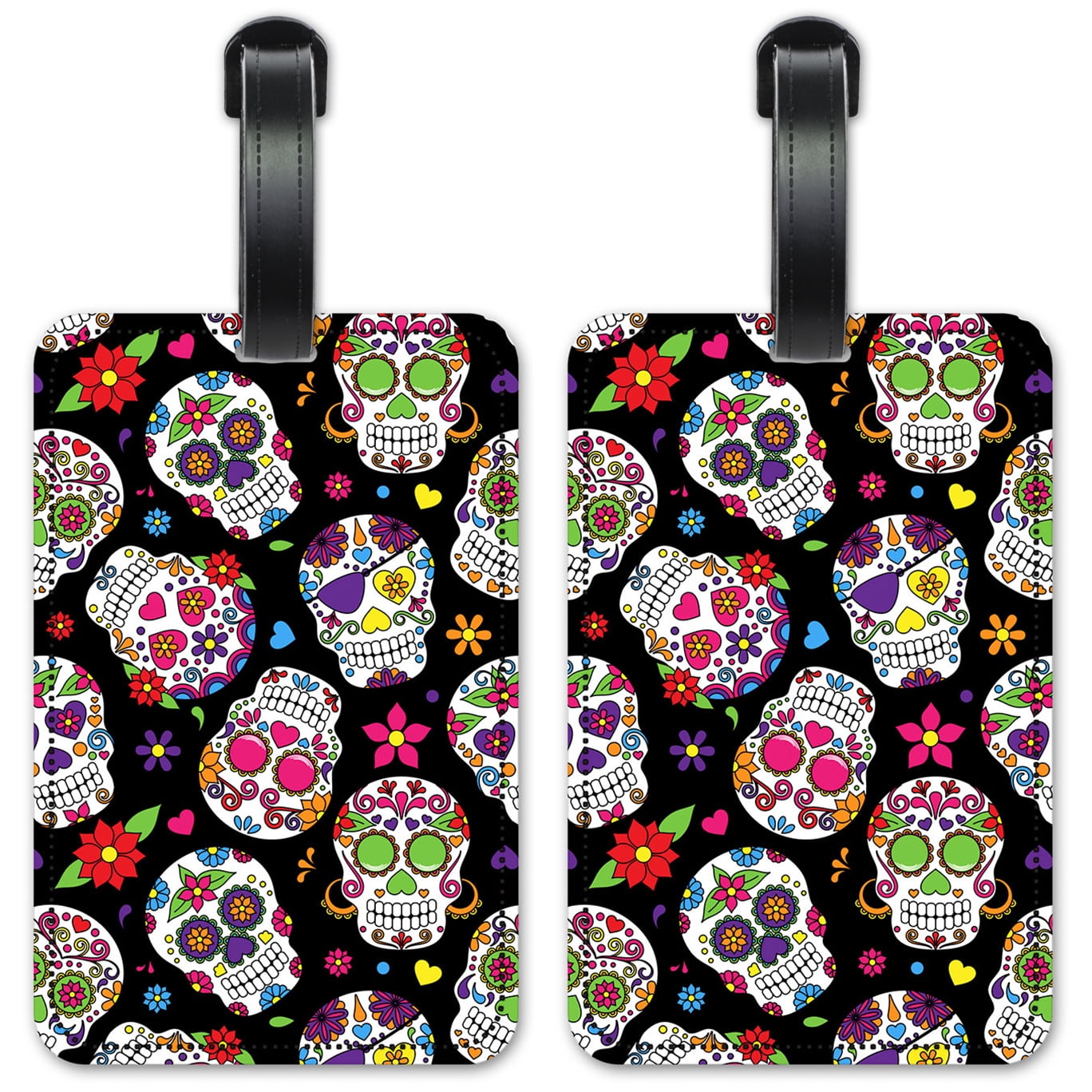 Day of the Dead Skulls - Luggage ID Tags / Suitcase Identification ...