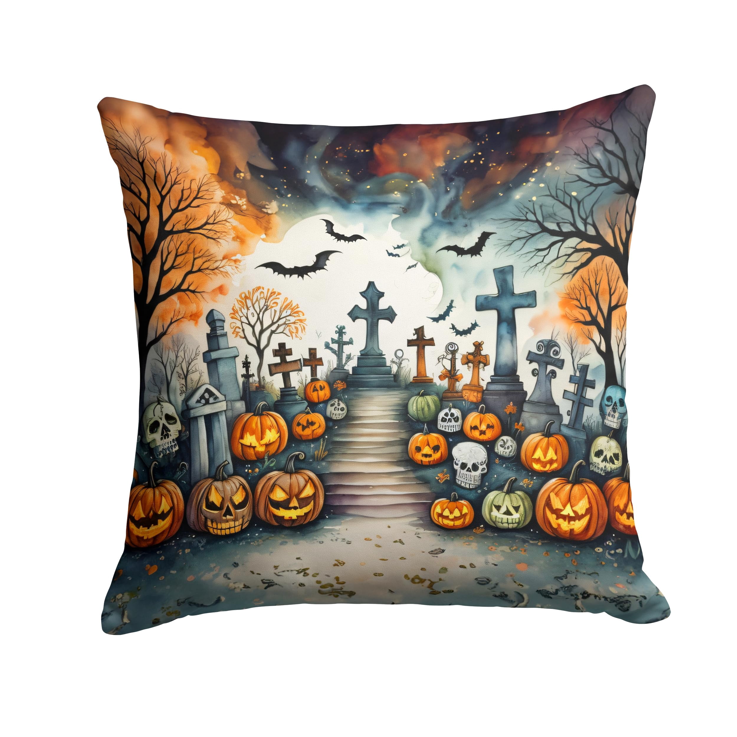 Day of the Dead Spooky Halloween Fabric Decorative Pillow 14 in x 14 in ...