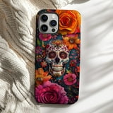 Day of the Dead Sugar Skull Floral Phone Case 17 16 15 14 13 12 11 Pro ...
