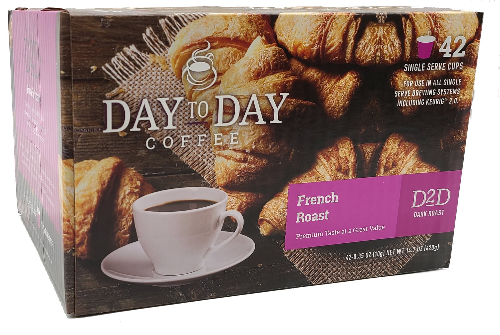 Day to Day French Roast Coffee 42ct Single Serve Cups - Walmart.com
