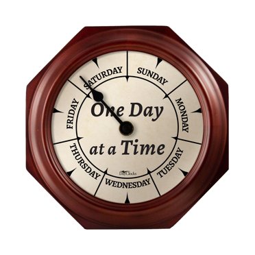 "DayClocks 10"" Oak Wood Frame Classic Wall Clock, Day-of-the-Week ...