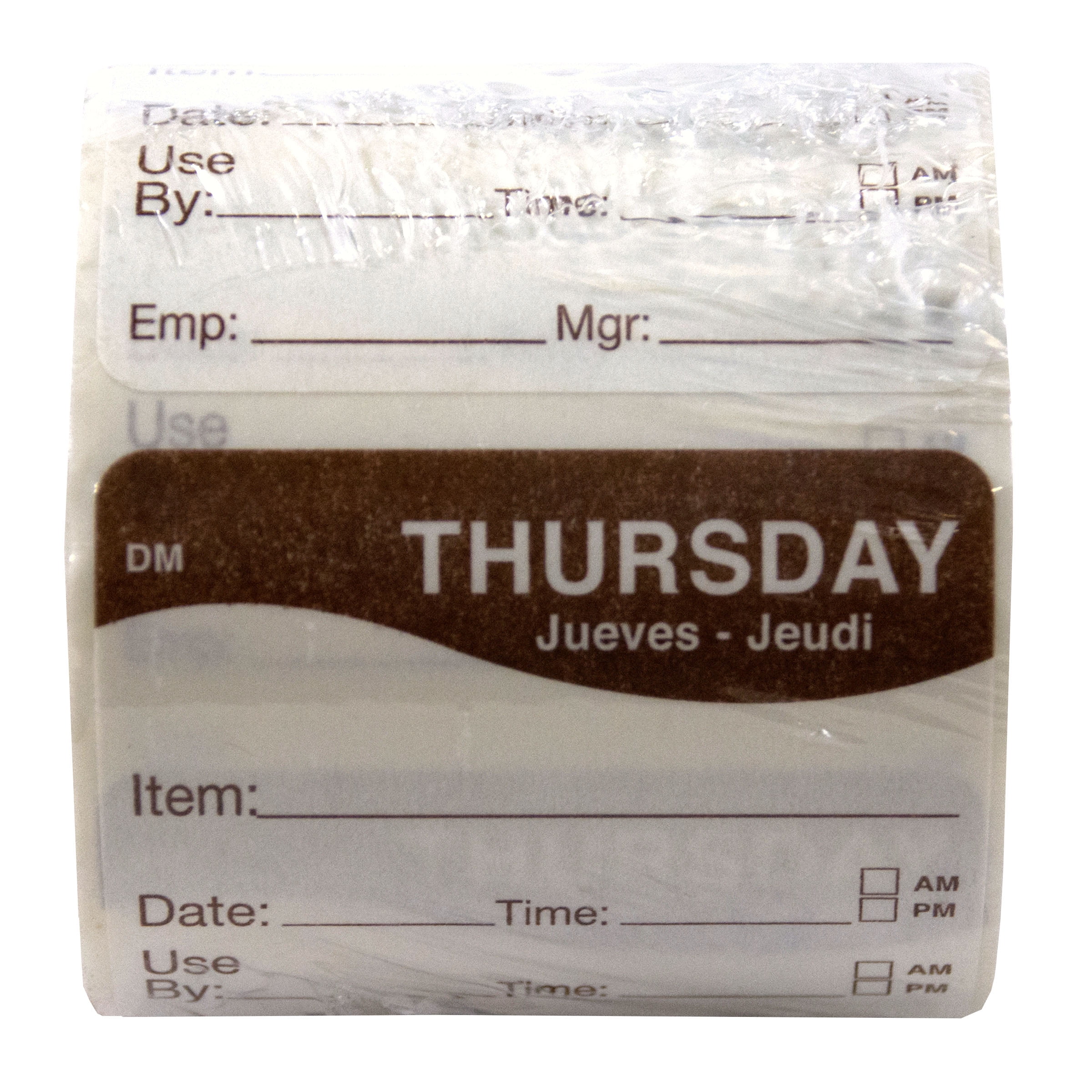 DayMark 110053 DissolveMark Day of the Week Trilingual Label, "Thursday ...