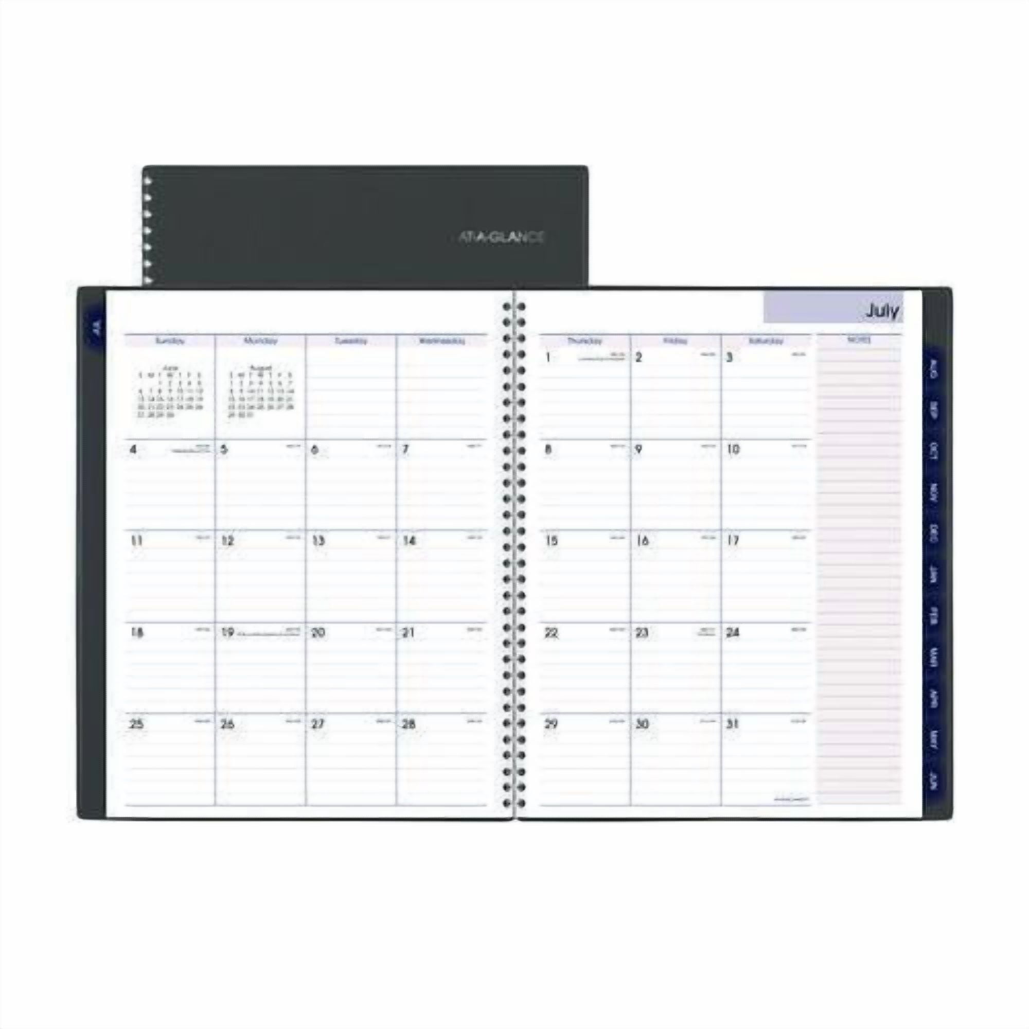 DayMinder Academic Weekly/Monthly Desktop Planner, 11 x 8.5, Charcoal ...