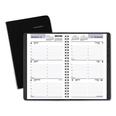 AT-A-GLANCE DayMinder 2024 Basic Daily Planner Black Small 5 x 8 ...